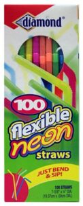 diamond 41426-34158 flexible neon straws44; 100 count