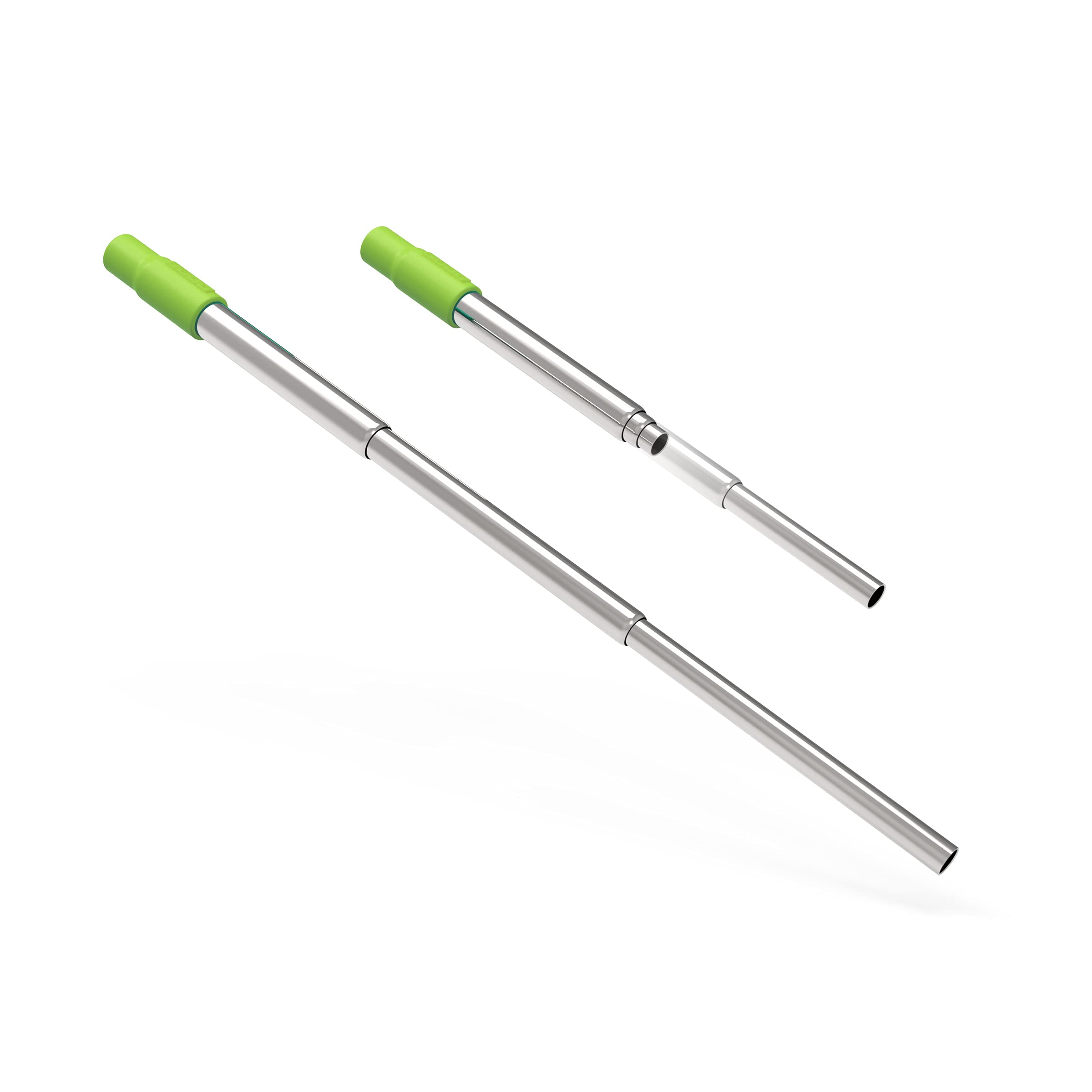 Zoku Reusable Pocket Straw, Telescopic Stainless Steel Drinking Straw with Silicone Mouthpiece, Adjustable to 9 Inches, Teal