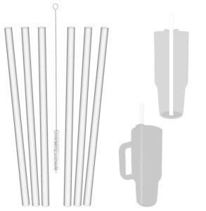 zoftbigk silicone straw replacement 40 oz for stanley adventure travel tumbler,6 pcs reusable straws silicone straws with cleaning brush compatible with stanley 40oz stanley cup stanley water jug.