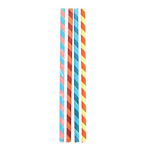 Kikkerland Biodegradable Party Stripes Paper Straws, Multicolored, Box of 144