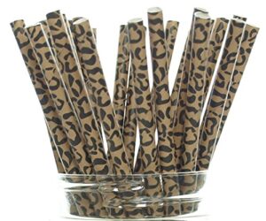 cheetah party straws (50 pack) - cheetah party supplies, safari party decor, wild africa animal print birthday party