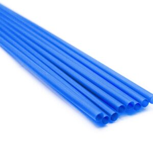 Made in USA Pack of 250 Unwrapped BPA-Free Plastic Slim Extra Long Drinking Straws (Blue - 18" X 0.21")