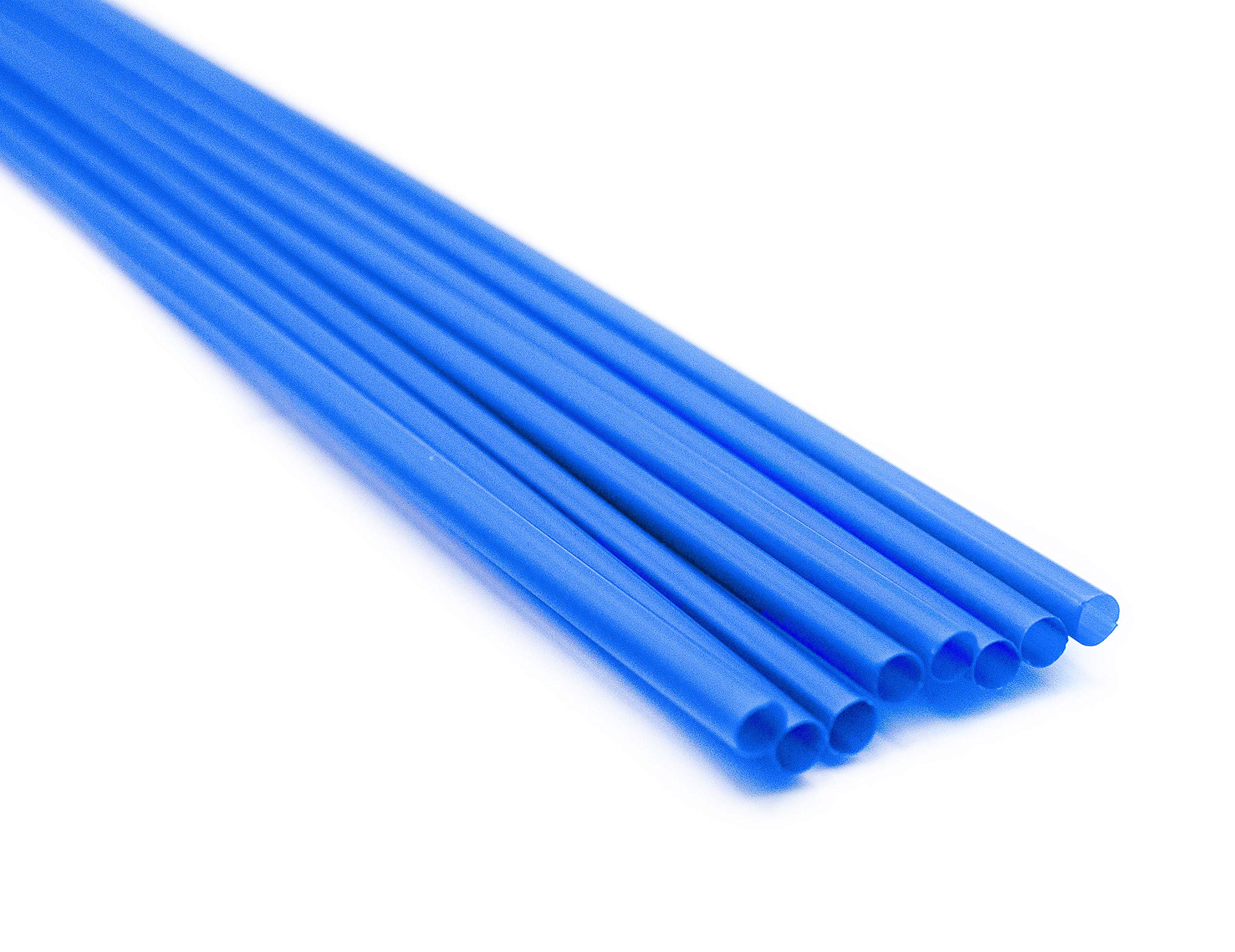 Made in USA Pack of 250 Unwrapped BPA-Free Plastic Slim Extra Long Drinking Straws (Blue - 18" X 0.21")