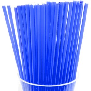 Made in USA Pack of 250 Unwrapped BPA-Free Plastic Slim Extra Long Drinking Straws (Blue - 18" X 0.21")