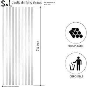 S & L Straw Company - Green Colored Plastic Drinking Straws - Super Bulk Pack of 1,000 straws - - Disposable Kid Friendly, Colorful Party Fun Straws (Green, 1000)…