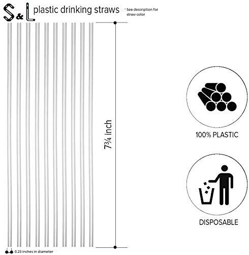 S & L Straw Company - Green Colored Plastic Drinking Straws - Super Bulk Pack of 1,000 straws - - Disposable Kid Friendly, Colorful Party Fun Straws (Green, 1000)…