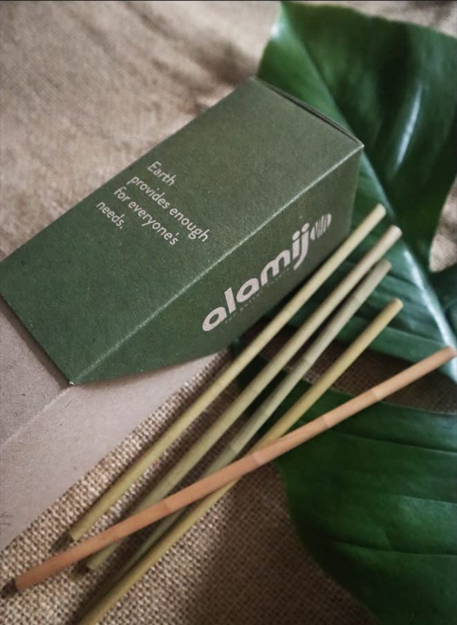 ijo grass straw IJO grass straws 100% natural, biodegradable, compostable, plastic free, eco drinking straws Pack of 100