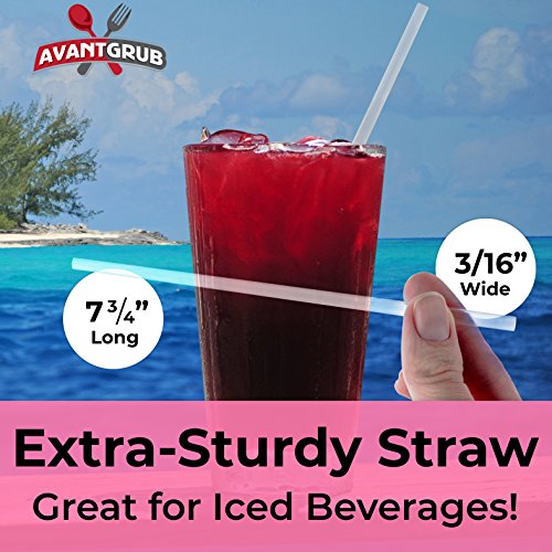 Durable, Reusable 7.75in Clear Cocktail Straws 100pk. Individually Wrapped for Germ Protection and Easy Serving. BPA-Free Straw Makes a Great Drink Sipper or Swizzle Stirrer for Mixed Drinks!