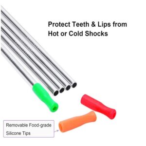 20 Pcs Silicone Straw Tips, Reusable Teeth Protectors Durable Metal Straws Tips Covers, Prevent Scald Straw Covers Fit for 6mm Wide Stainless Steel Straws