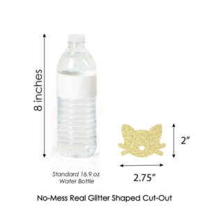 Big Dot of Happiness Gold Glitter Cat Party Straws - No-Mess Real Gold Glitter Cut-Outs and Decorative Purr-FECT Kitty Cat/Kitten Meow Baby Shower or Birthday Party Paper Straws - Set of 24