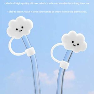 2PCS Silicone Straw Tips Cover, Cloud Shape Silicone Straw Plugs for Reusable Straws Cloud Shape Straw Protector