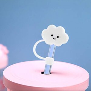 2PCS Silicone Straw Tips Cover, Cloud Shape Silicone Straw Plugs for Reusable Straws Cloud Shape Straw Protector