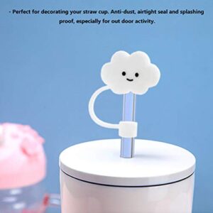 2PCS Silicone Straw Tips Cover, Cloud Shape Silicone Straw Plugs for Reusable Straws Cloud Shape Straw Protector