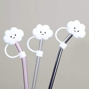 2PCS Silicone Straw Tips Cover, Cloud Shape Silicone Straw Plugs for Reusable Straws Cloud Shape Straw Protector