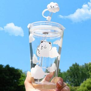 2PCS Silicone Straw Tips Cover, Cloud Shape Silicone Straw Plugs for Reusable Straws Cloud Shape Straw Protector