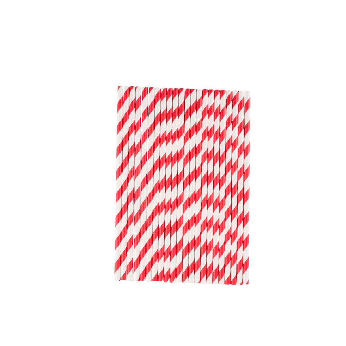 Tablecraft Coca-Cola branded 7.75" (6mm) Paper Straws, Red and White Stripe, Pack of 100