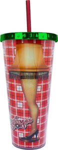 spoontiques leg lamp foil cup w/straw,red,20 oz