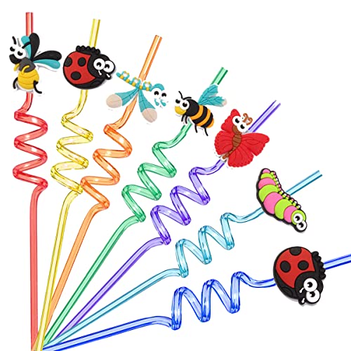 Bee Insect Themed Party Straws 24 Bee Insect Party Decorations Reusable Bee Insect Plastic Straws for Bee Insect Themed Party, Bee Insect Party Birthday Party Decorations, Holiday Birthday Decorations