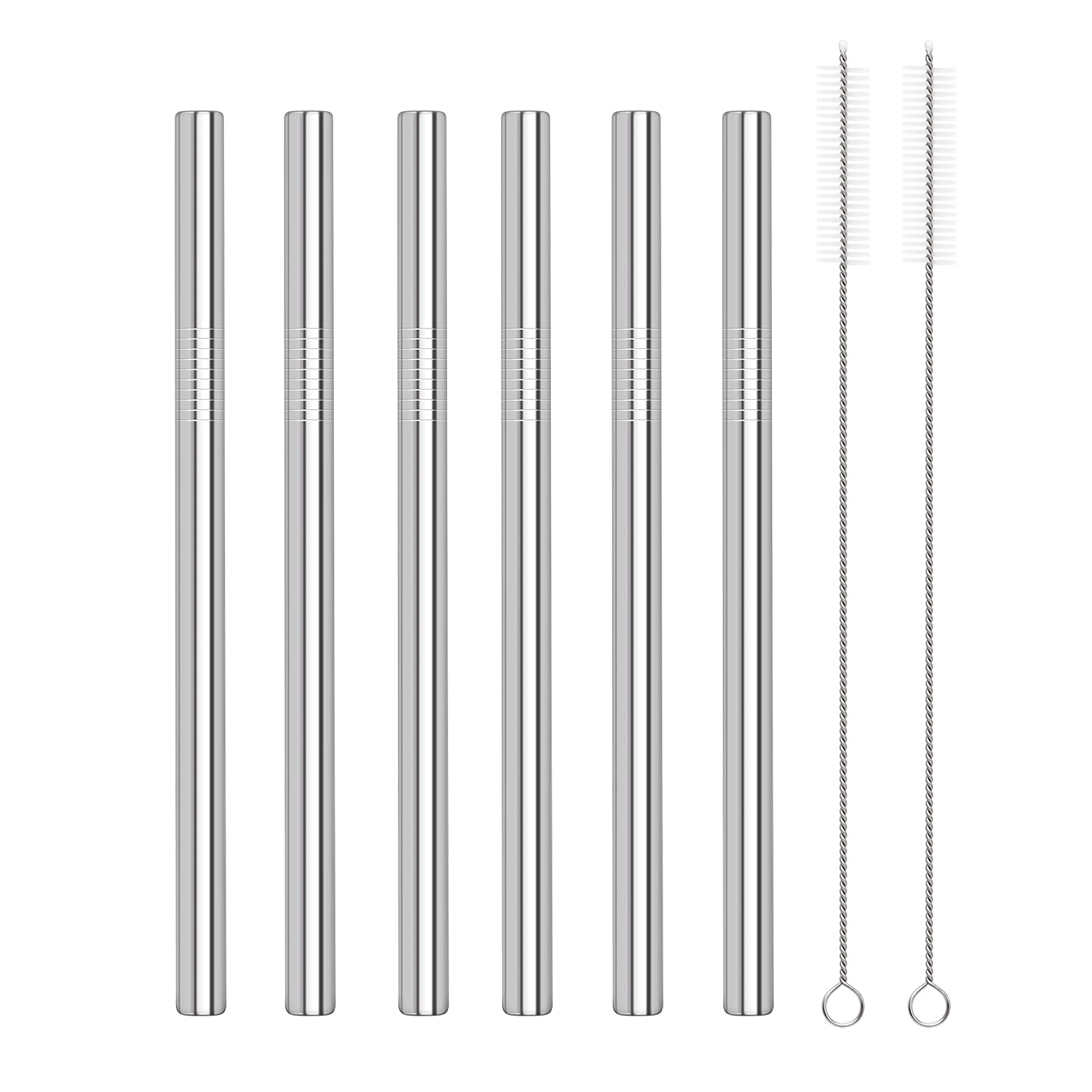 Kiemeu Metal Boba Straws Reusable, Bubble Tea Straws Reusable, Jumbo Smoothie Straws Reusable