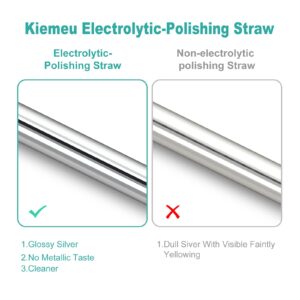 Kiemeu Metal Boba Straws Reusable, Bubble Tea Straws Reusable, Jumbo Smoothie Straws Reusable