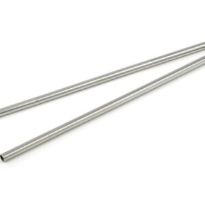 StainlessLUX 77512 2-piece Extra-long Stainless Steel Milkshake Straws/Smoothie Straw Set, 12 Inches Long x 0.3 Inches Diameter, Brilliant Finish Food-safe 18/8 Stainless, 2 Straws in a Set