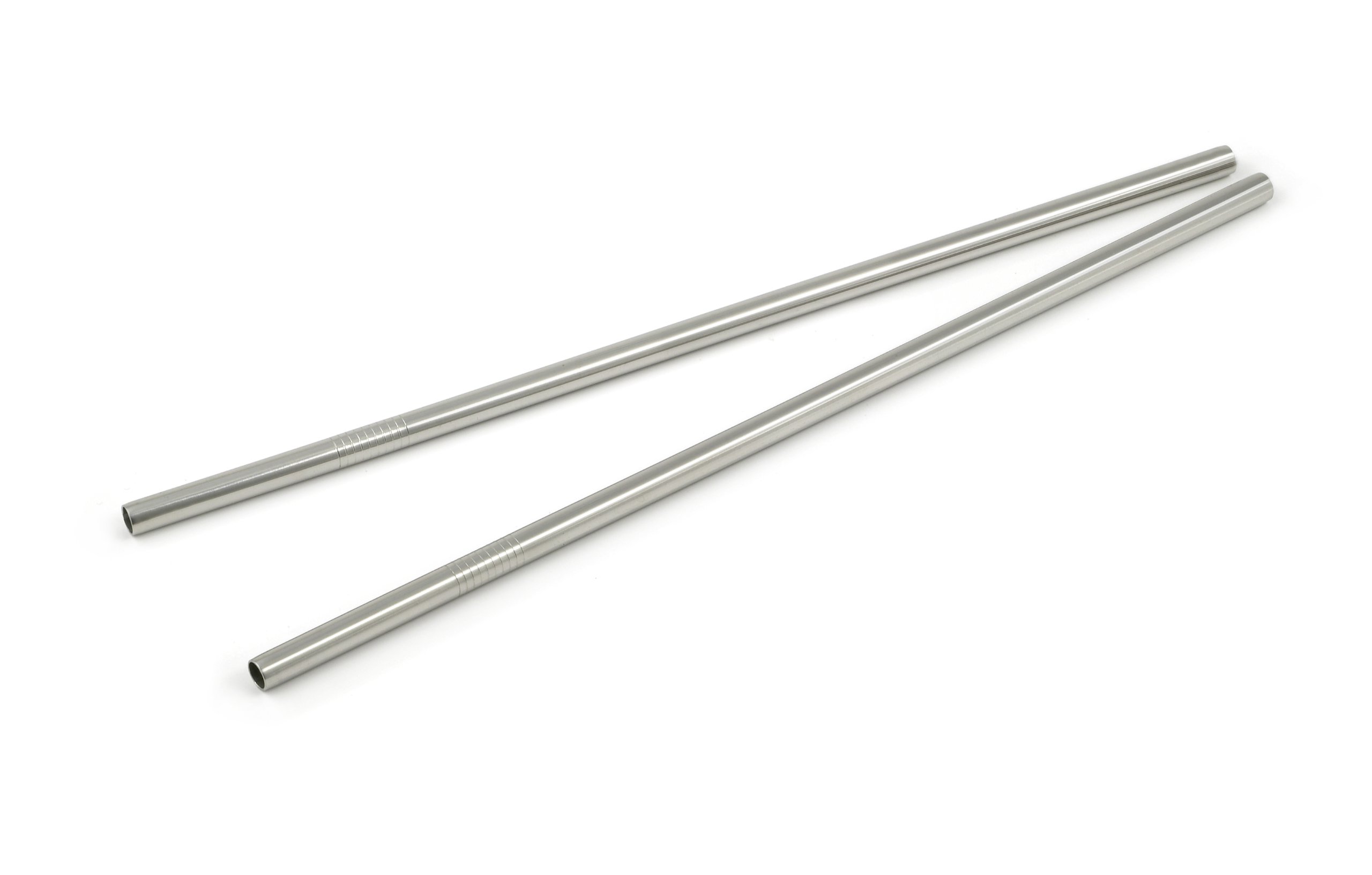 StainlessLUX 77512 2-piece Extra-long Stainless Steel Milkshake Straws/Smoothie Straw Set, 12 Inches Long x 0.3 Inches Diameter, Brilliant Finish Food-safe 18/8 Stainless, 2 Straws in a Set