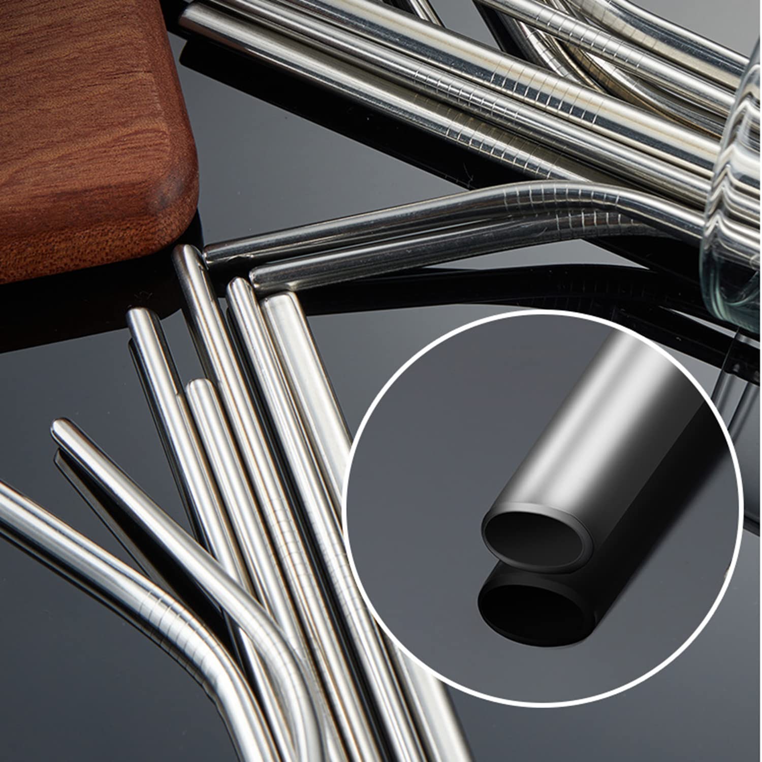 Reusable Metal Straw Pack of 16 Sets With 2 Tube Brash And Travel Package Stainless Steel Straws Drinking for 20 24 30 oz Tumbler