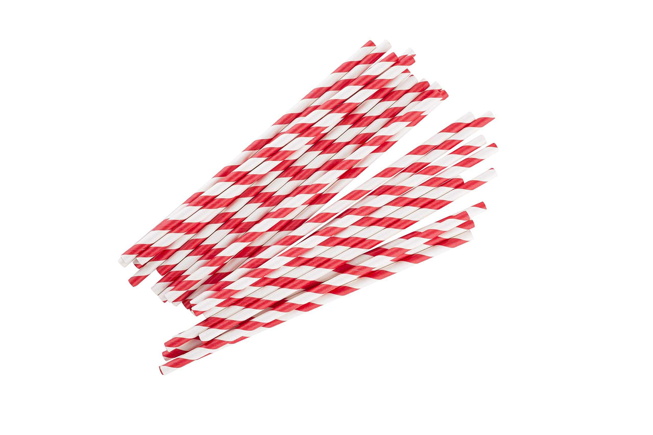 TableCraft 10109 Coca-Cola Red & White Striped Straws (Unwrapped), Pack of 100