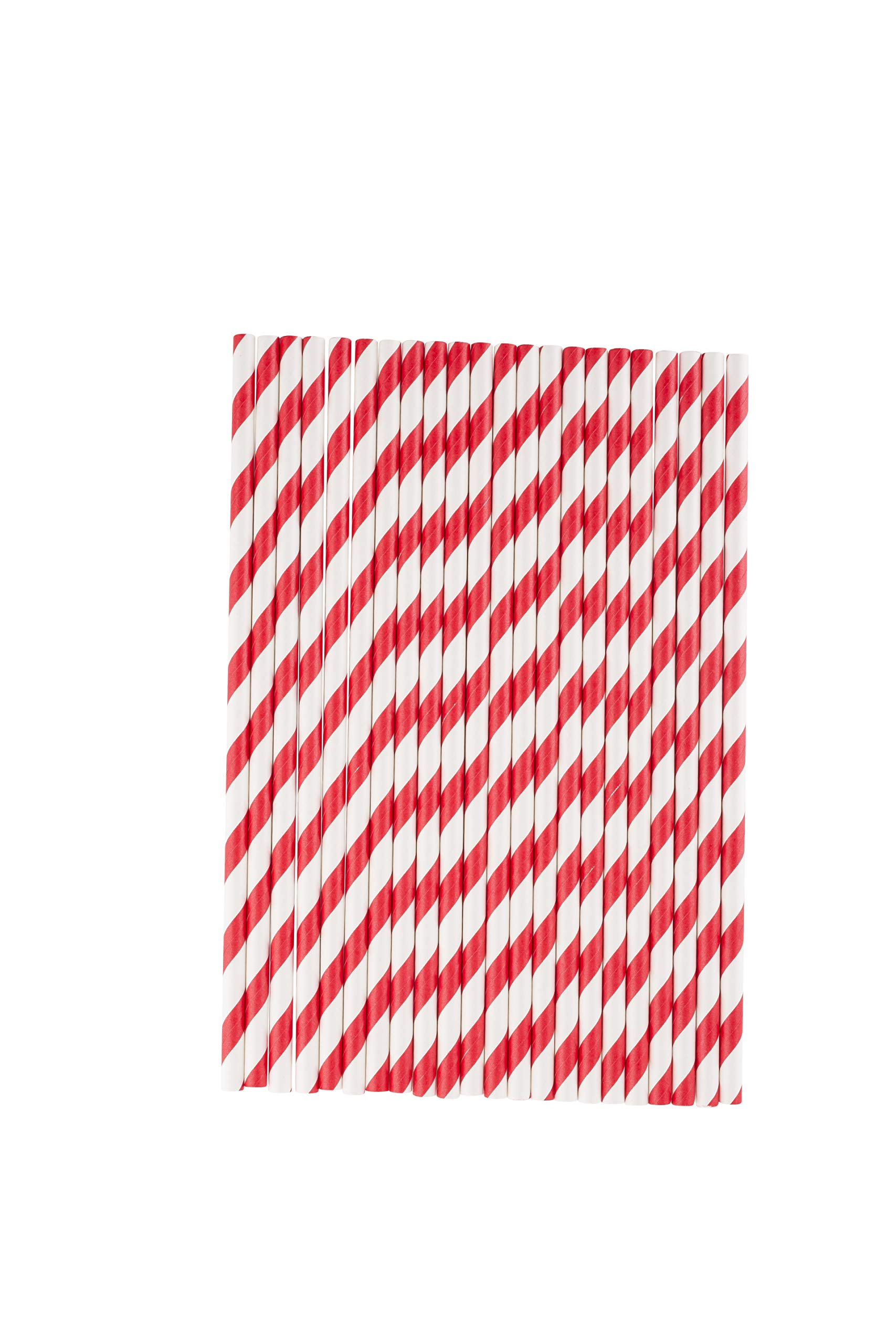 TableCraft 10109 Coca-Cola Red & White Striped Straws (Unwrapped), Pack of 100