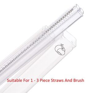 AYOYO 10.5 Inch 9 Pack Clear Acrylic Plastic Straws Portable Reusable Straw For 19 OZ - 30 OZ Coffee Cups Mason Jar Tumblers With 3 Piece Telescopic Case/3 Piece Cleaning Brush