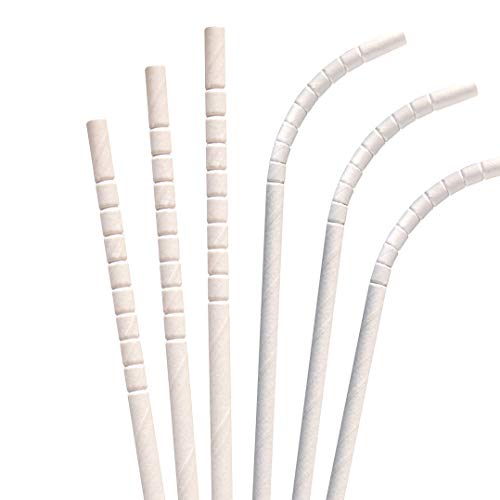 Aardvark 7.75" White Jumbo Eco-Flex Paper Straws, 4,800 ct