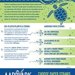 Aardvark 7.75" White Jumbo Eco-Flex Paper Straws, 4,800 ct