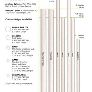 Aardvark 7.75" White Jumbo Eco-Flex Paper Straws, 4,800 ct