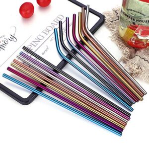 Reusable Metal Straws 50Pack.Ultra Long 10.5”Stainless Steel Drinking Straws in Bulk For Wholesale.265x6mm Straight Curved Straws for 20/30oz Tumblers Yeti (50pcs all straight Rainbow-10.5")