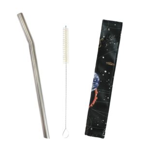 tikobo pure titanium smoothie straw-bent, boba straw, reusable metal straw, no metallic aftertaste, for all drinks