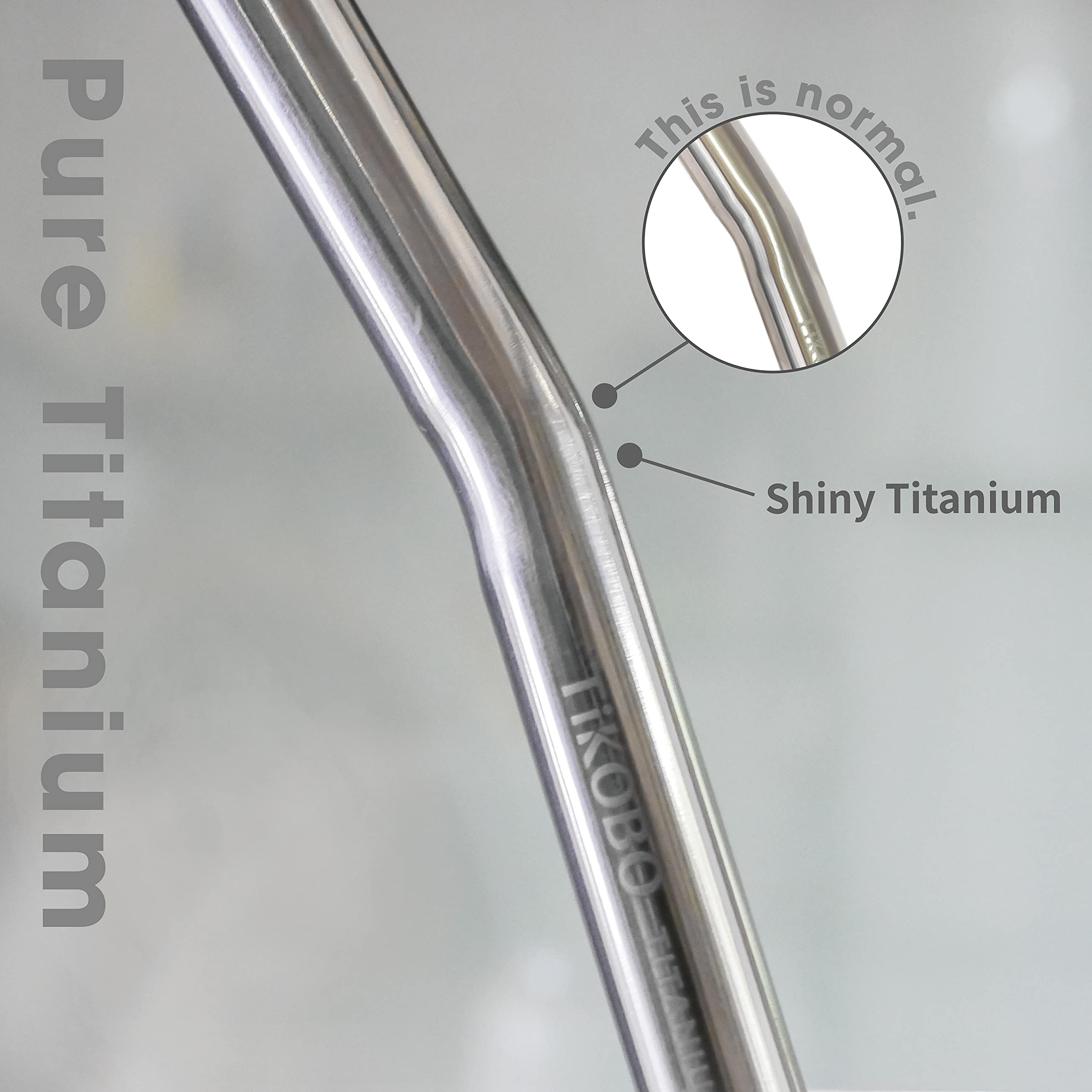 TiKOBO Pure Titanium Smoothie Straw-Bent, Boba Straw, reusable metal straw, no metallic aftertaste, for all drinks