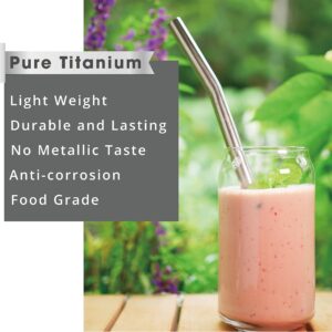 TiKOBO Pure Titanium Smoothie Straw-Bent, Boba Straw, reusable metal straw, no metallic aftertaste, for all drinks