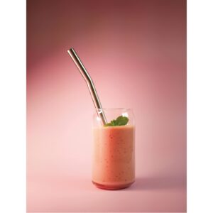 TiKOBO Pure Titanium Smoothie Straw-Bent, Boba Straw, reusable metal straw, no metallic aftertaste, for all drinks