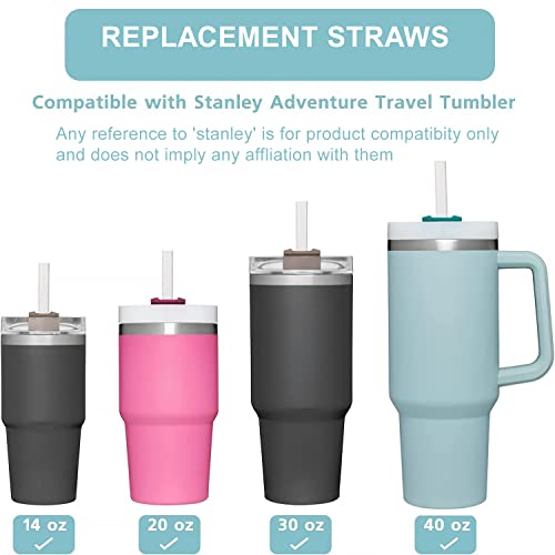 6 Pack Replacement Straws Compatible Stanley 30oz 40oz Tumbler, Plastic Clear Reusable Straws with Cleaning Brush/Straw Tips Cover for Stanley Adventure Travel Tumbler Stanley Cup Accessories (clear)