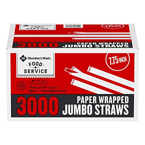 Member's Mark Jumbo Wrapped Straws (7.75 in., 3,000 Count)