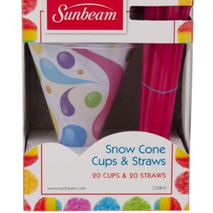 Sunbeam Cups and Straws for Ice Shaver, 20-Count