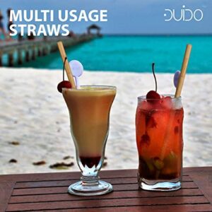 Organic Bamboo Straws Reusable â€“ Multiple Packs Eco Friendly Biodegradable Non Plastic Wood Drinking Straw (12 PACK)