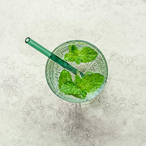 Simplifi It Assorted Color Glass Cocktail Straw Set with Nylon Cleaning Brushes (11 PC.) - SI-SGL6-11A