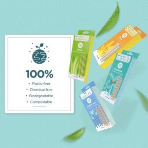 EQUO Limited Edition Coconut and Sugarcane Drinking Straws, Biodegradable and Plastic-Free, Combo Pack of 100, Standard