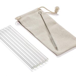 Simplifi It Clear Glass Cocktail Straw Set with Nylon Cleaning Brushes (8 PC.) - SI-SGL6-8C