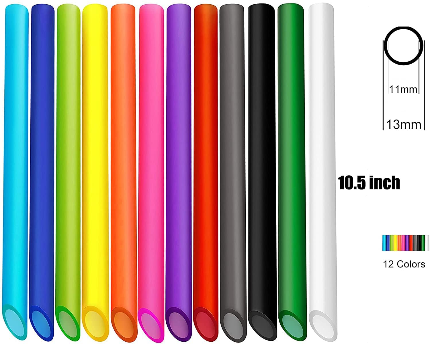 ALINK 10 Triatan Reusable Straws + 12 Reusable Boba Tea Straws