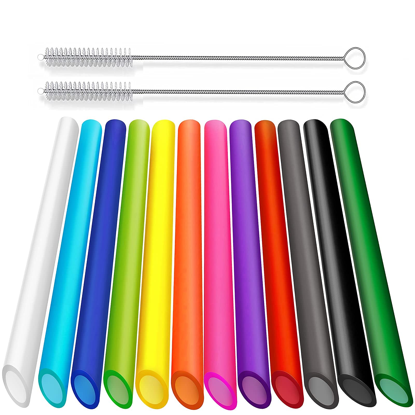 ALINK 10 Triatan Reusable Straws + 12 Reusable Boba Tea Straws