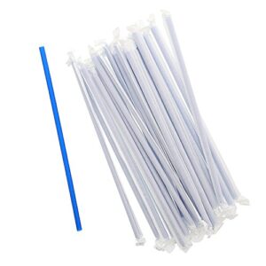 AmerCare 10.25 Inch Giant Blue Paper Wrapped Straws, Case of 1200