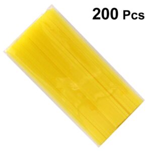 DOITOOL 200 Pcs Plastic Straws Disposable Flat Mouth and Straight Drinking Straws Smoothie Drink Straws for Wedding Birthday Party Favors- 26x0.6 cm (Yellow)