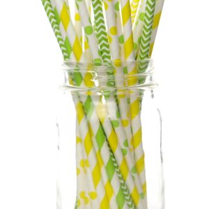 Tractor Party Supplies, Farm Tractor Straws (25 Pack) - Tractor Farm Birthday Party Supplies, Yellow & Green Tractor Boys Birthday Party Decorations